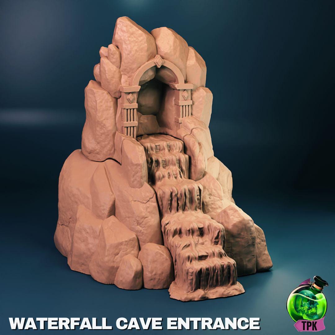 Cave Entrance on Waterfall / Diorama / Tabletop RPG / TTRPG / D&D ...