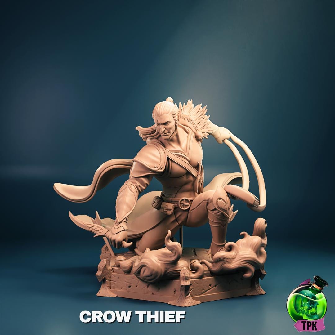 Crow Thief / Human With Dagger and Claw / 32mm or 75mm Scale / D&D ...