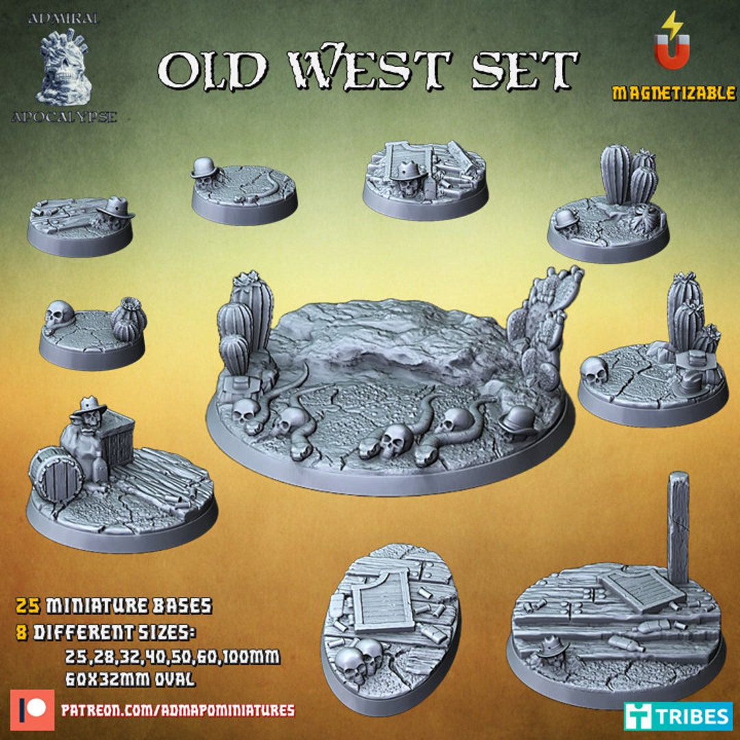 The Old West Bases / Full Bases / 25mm, 28mm, 32mm, 40mm, 80mm, 100mm ...