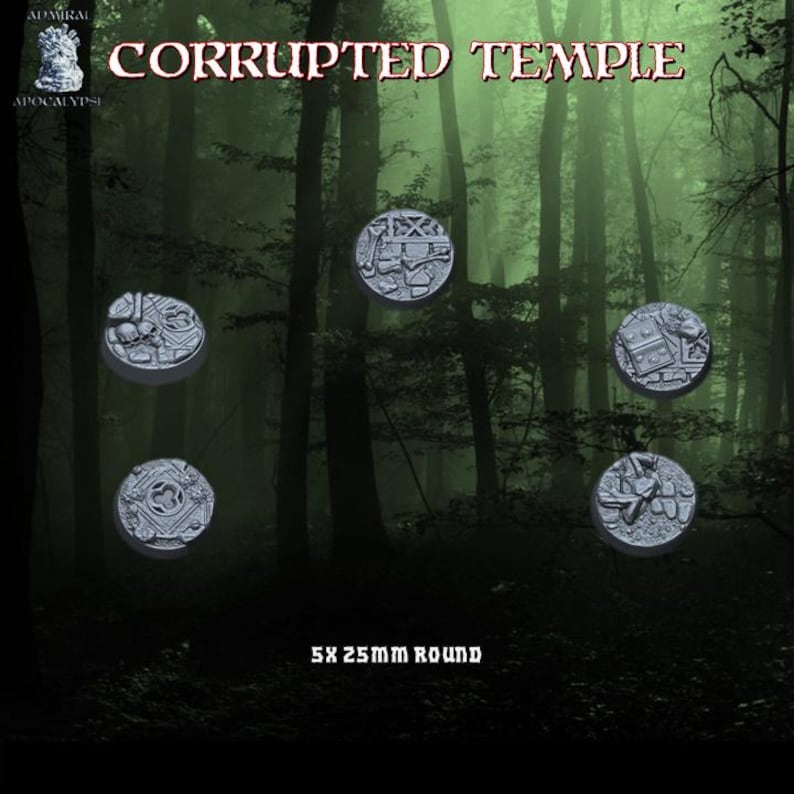 Corrupted Temple Base Toppers / 25mm, 28mm, 32mm, 40mm, 50mm, 60mm ...