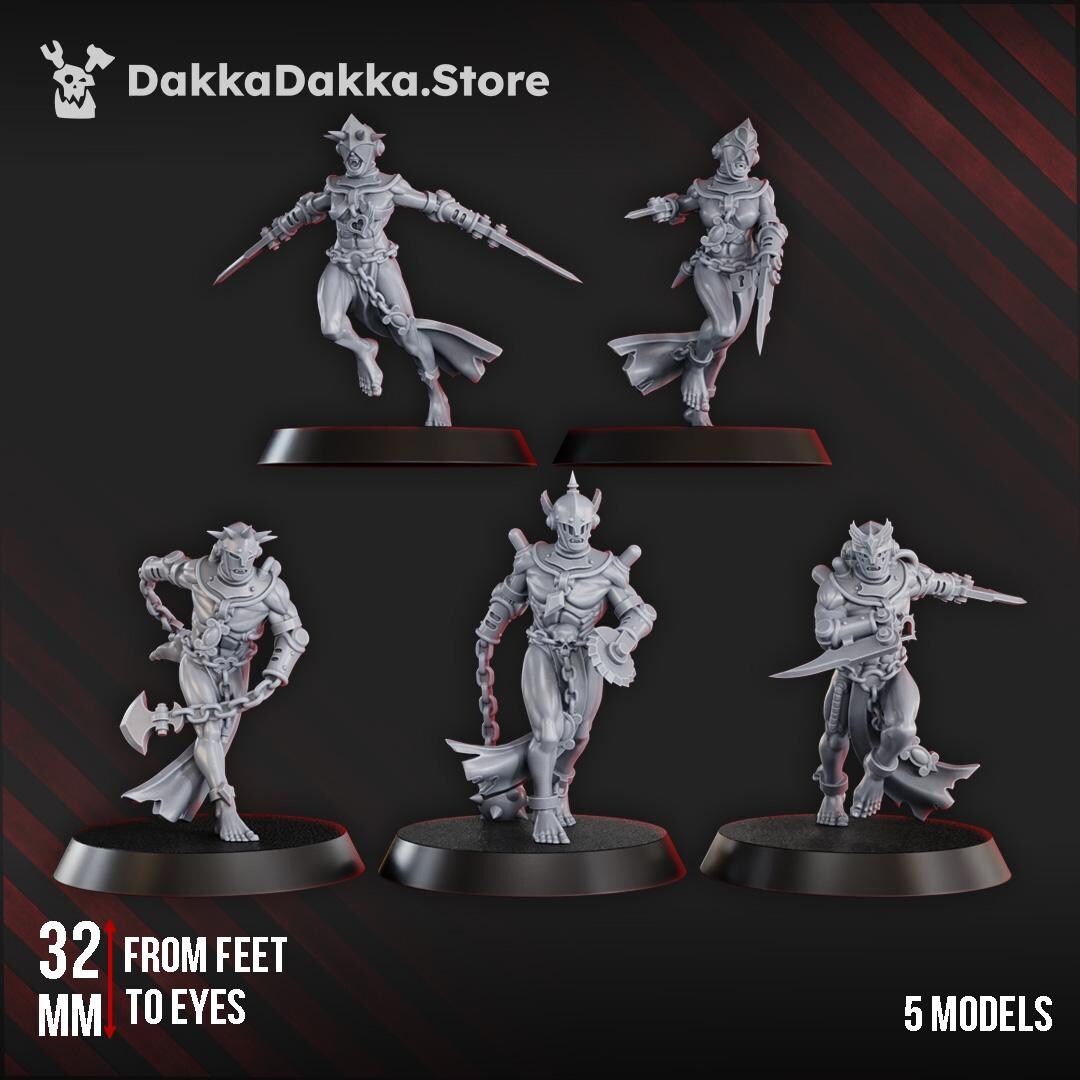 Chained Bloodbearers Squad / Mutant Sci Fi Soldiers of Excess / 5 ...