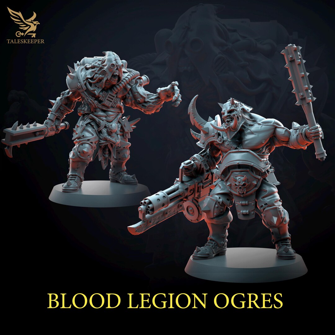 Blood Legion Ogres / 2 Models / 40mm or 50mm Scale / Wargaming Proxies ...