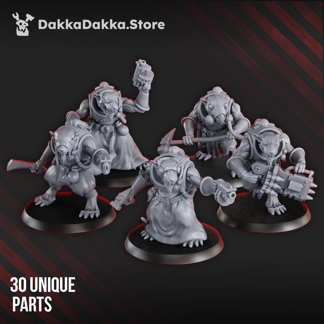 Swarm of Miner Rats / Sci Fi Mutant Rat Soldiers / Wargaming Proxies ...