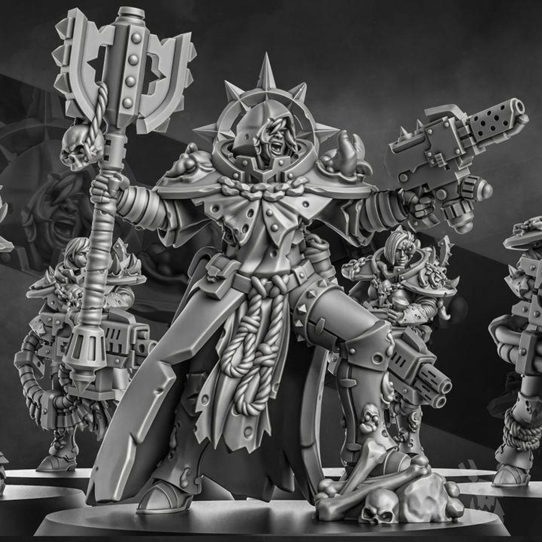 Unholy BFG Squad / Evil Fanatical Sci Fi Female Soldiers / 13 Models / Multi Part / Wargaming ...