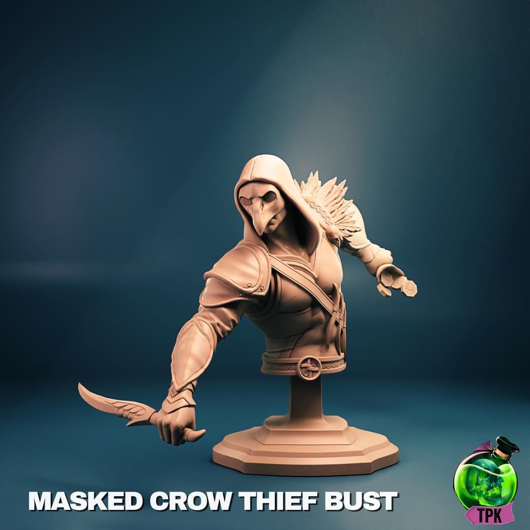 Masked Crow Thief Bust - TPK Labs Licensed Printing - Etsy