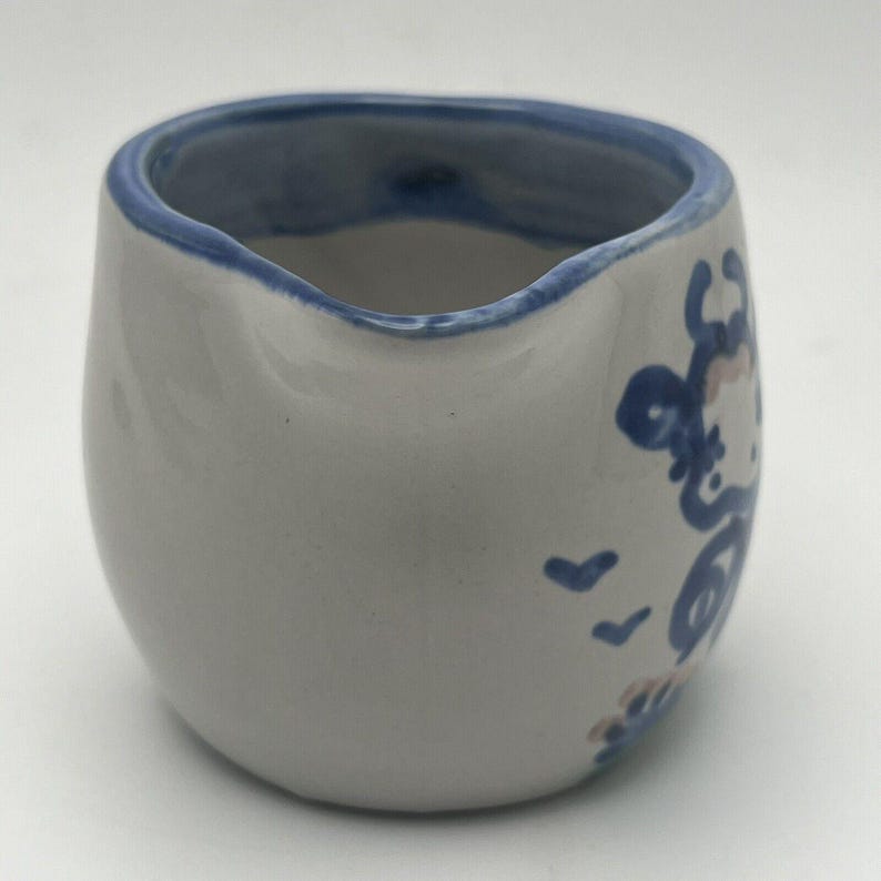 M A Hadley Pottery Cow Creamer Pitcher 2.5 Tall Stoneware Hand Painted ...