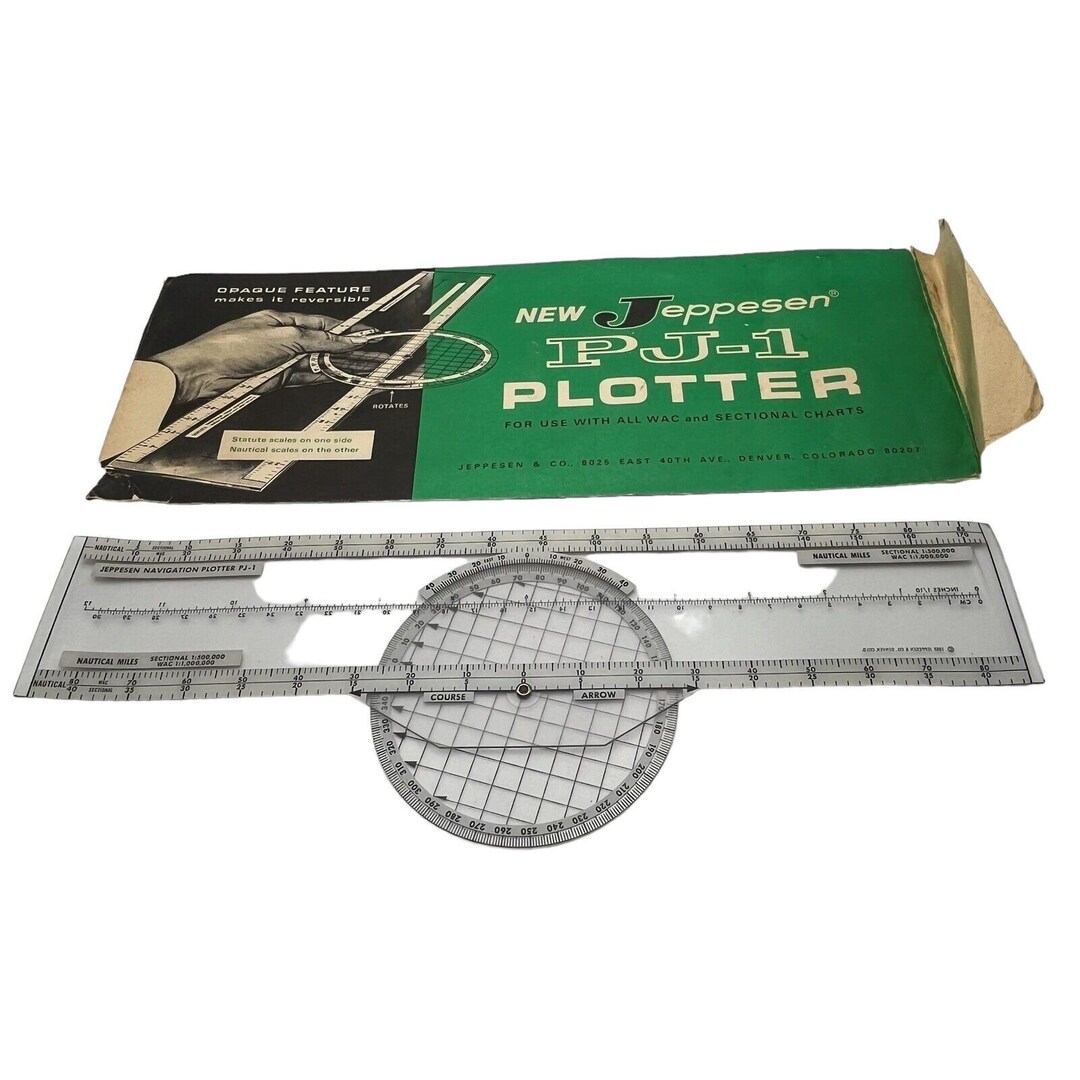 Vintage 1965 Jeppesen PJ-1 Navigation Plotter Pilot Air Aviation ...