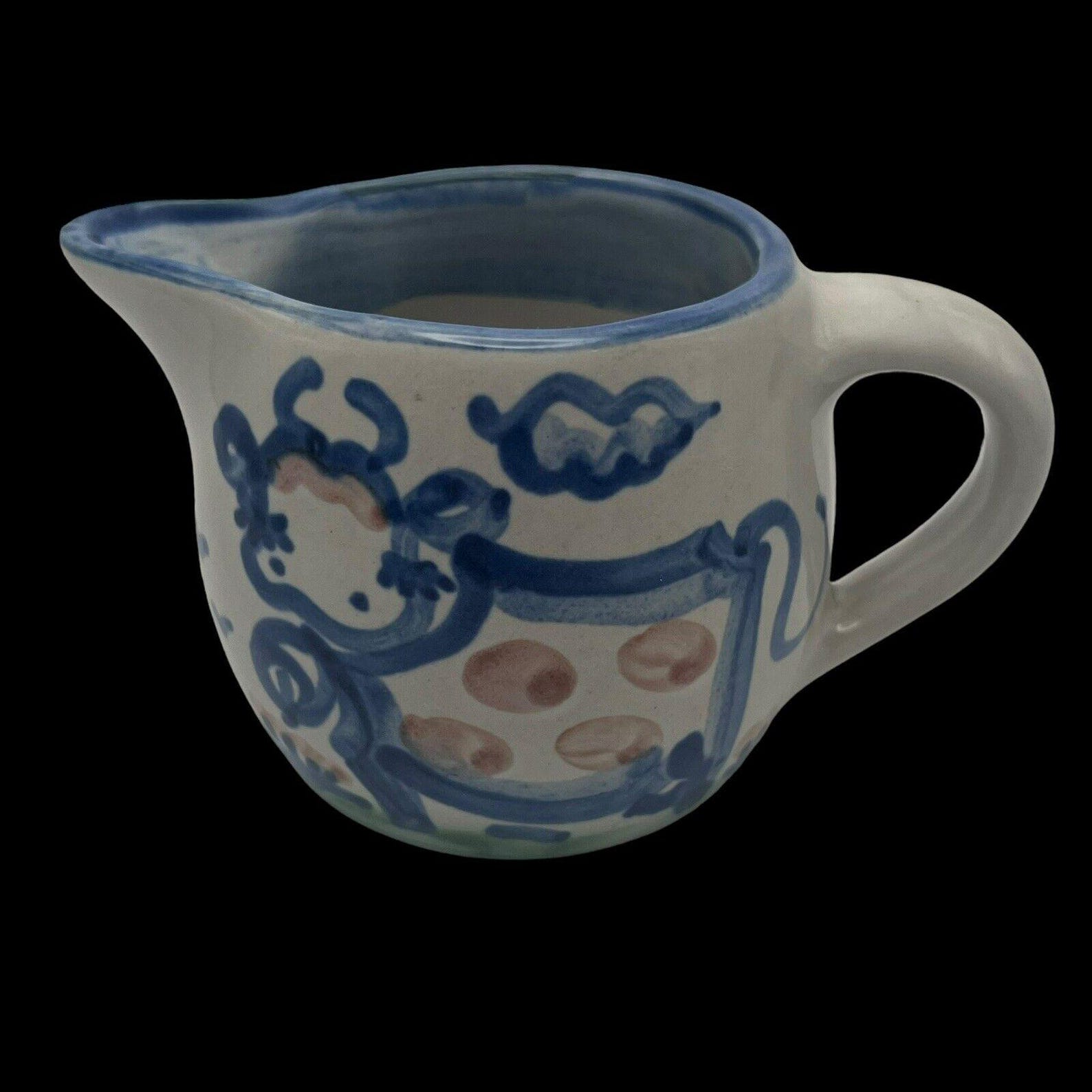M A Hadley Pottery Cow Creamer Pitcher 2.5 Tall Stoneware Hand Painted ...
