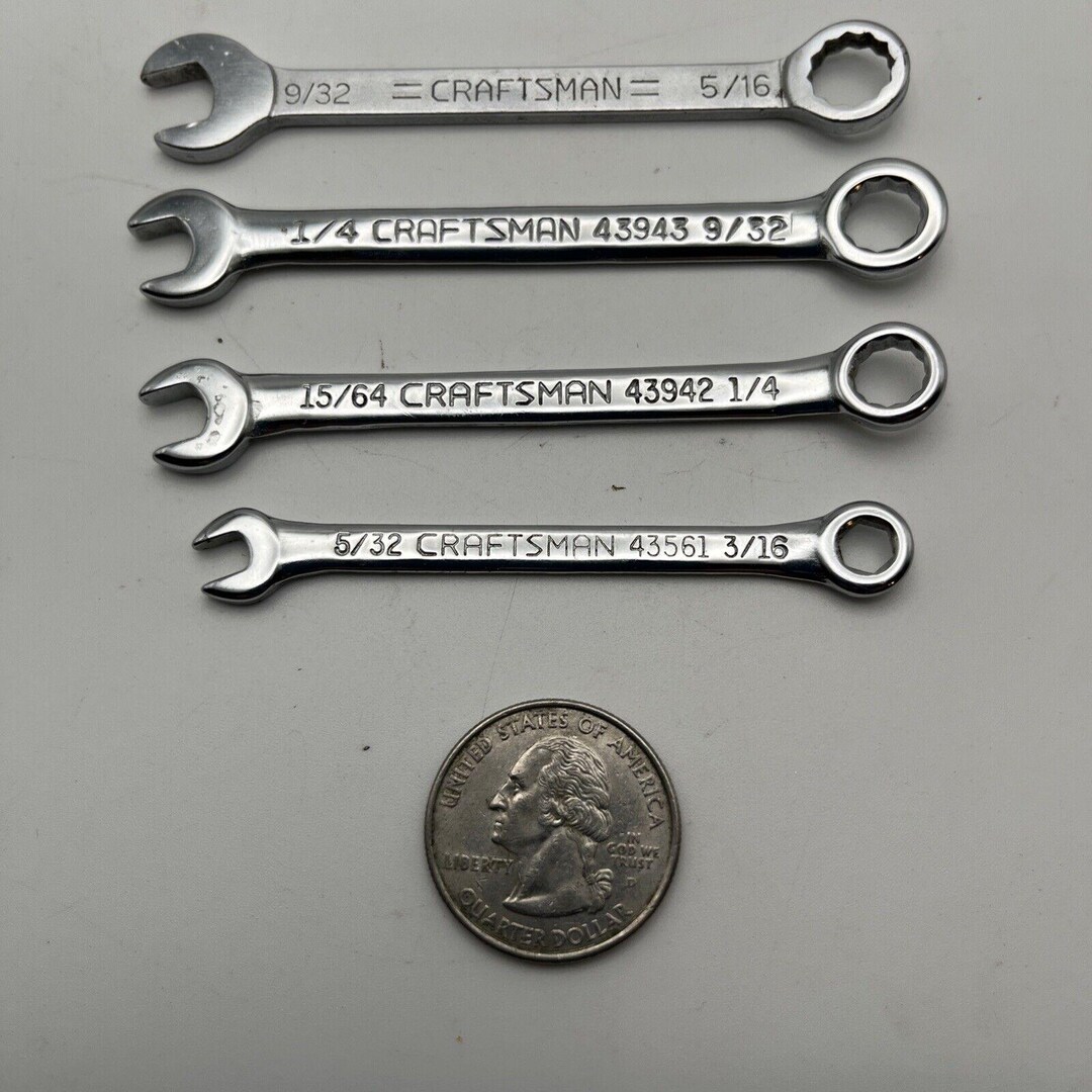 4 Vintage Craftsman Combination Wrenches Ignition 9/32-5/16 -5/32-3/16 ...