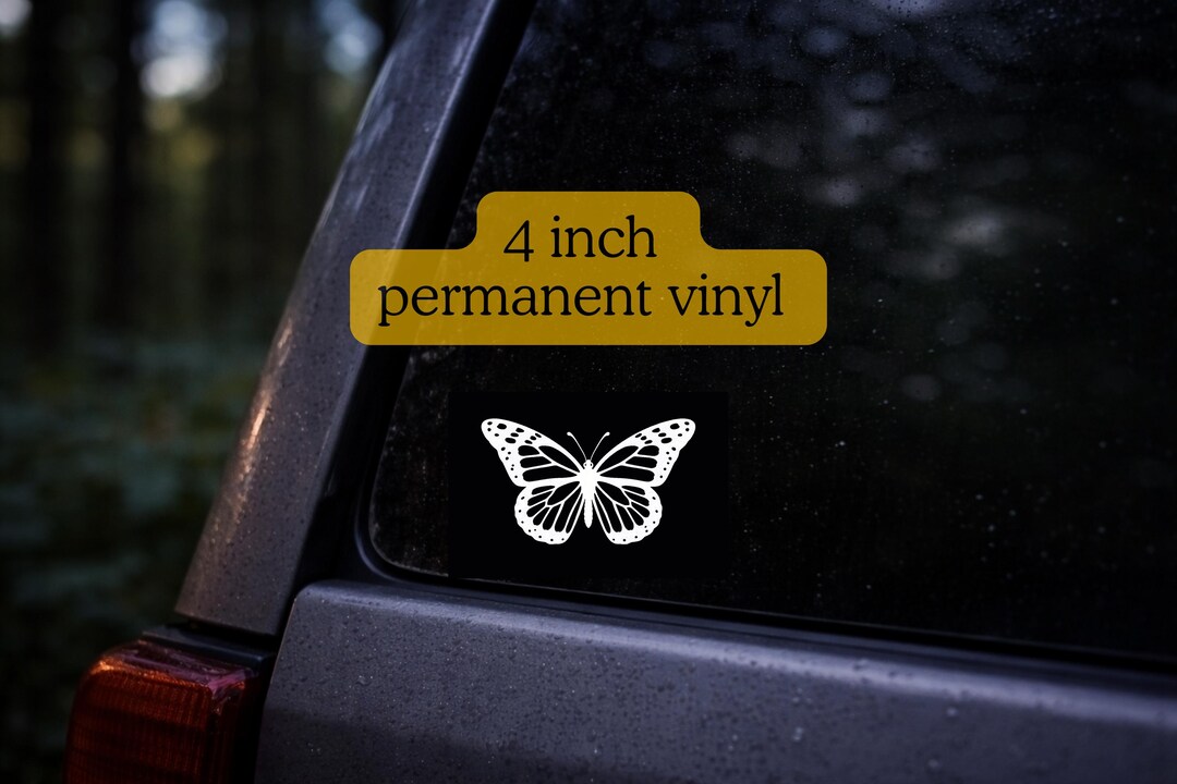 White Monarch Butterfly Vinyl Decal | Migration Symbol Sticker | 4 Inch ...