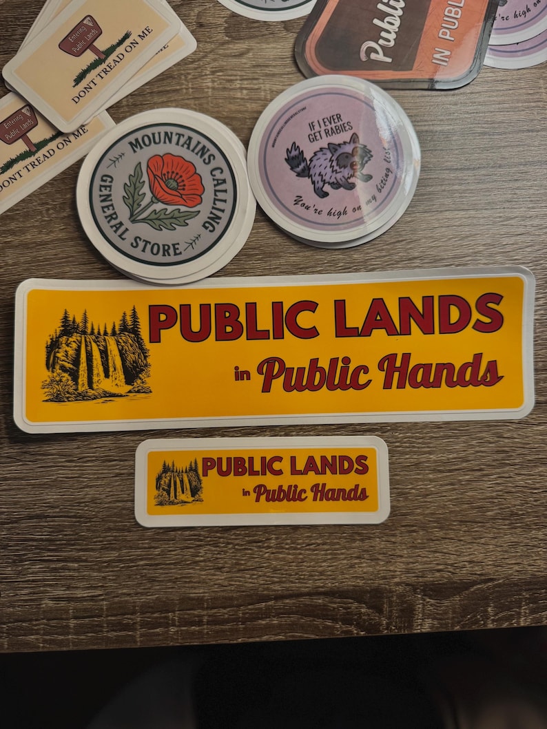 Retro "public Lands in Public Hands" Waterproof Vinyl Sticker or Fridge ...