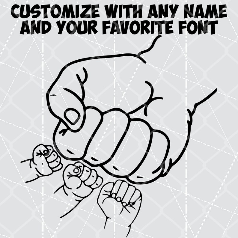 Family Fist Bump Happy Father's Day SVG, Png, Eps, Dxf, Pdf, Digital ...