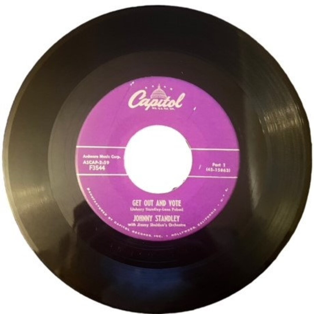 Johnny Standley Get Out and Vote part I /II, 1956, NM - Etsy