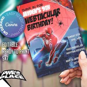 EDITABLE: Spiderman Birthday Party Invitation Template, Digital Kids ...