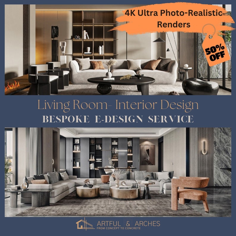 Living Room Lounge Home E Design Render CGI Virtual Design Bespoke ...