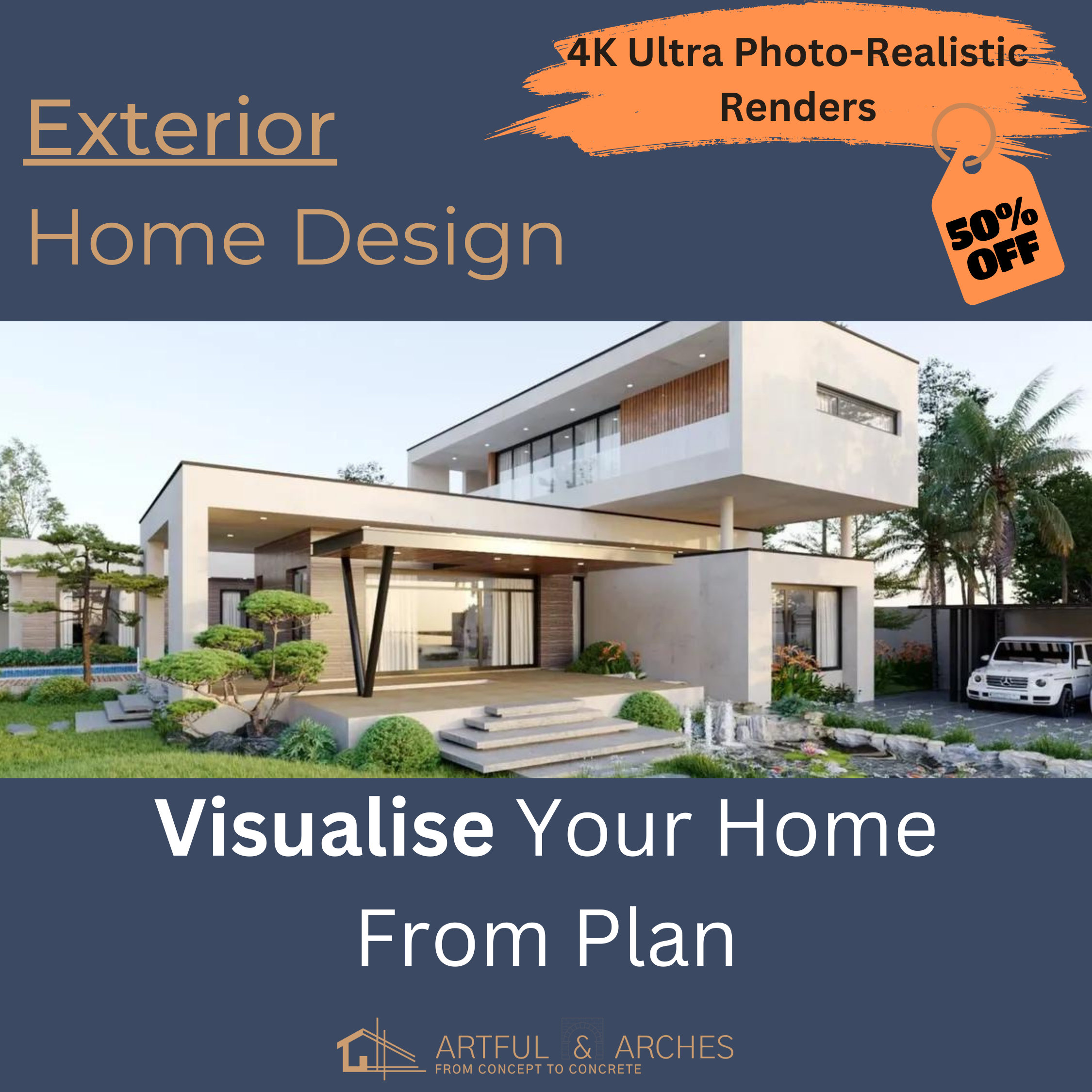 Exterior 3D Home E Design Render CGI Virtual Home Design Bespoke ...