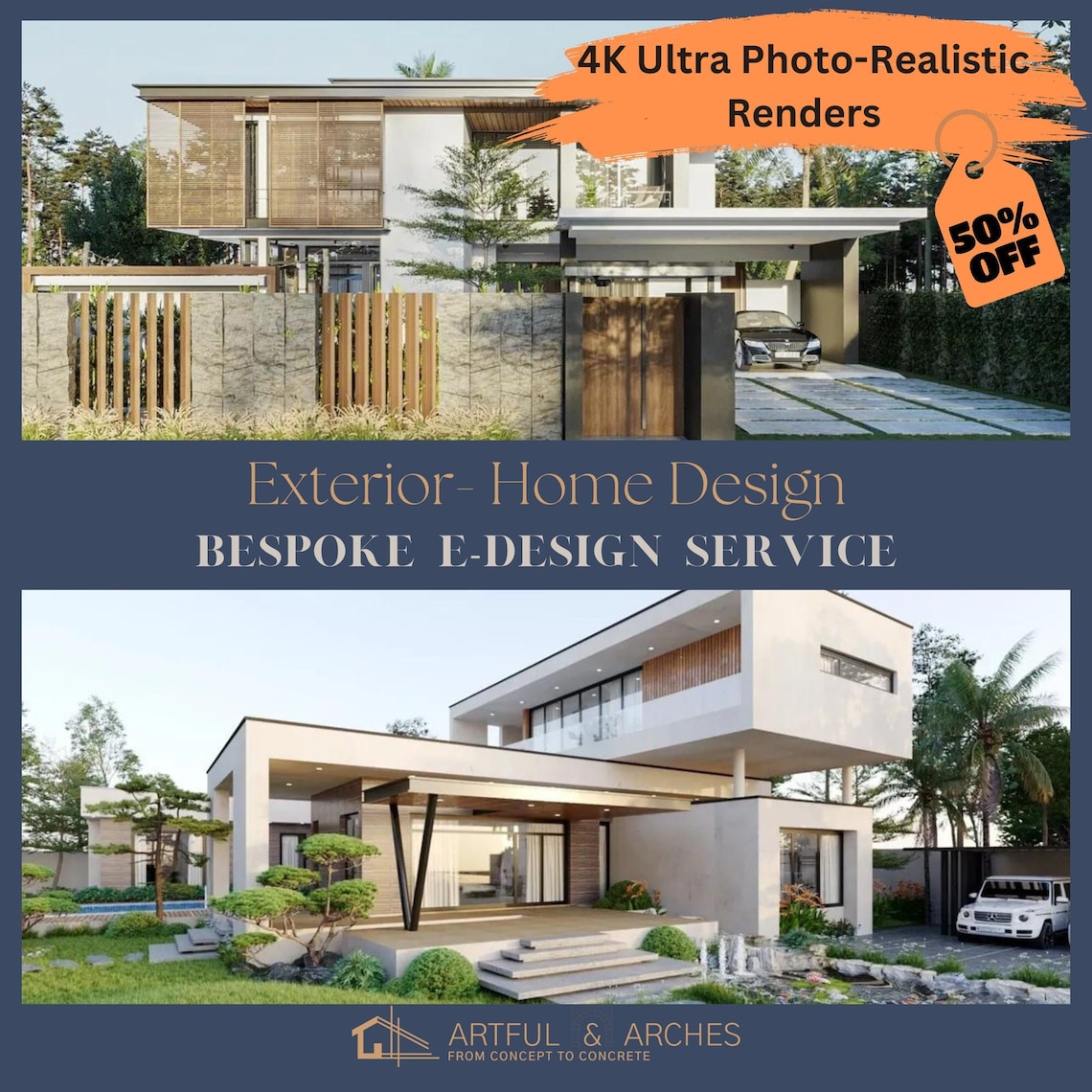 Exterior 3D Home E Design Render CGI Virtual Home Design Bespoke ...
