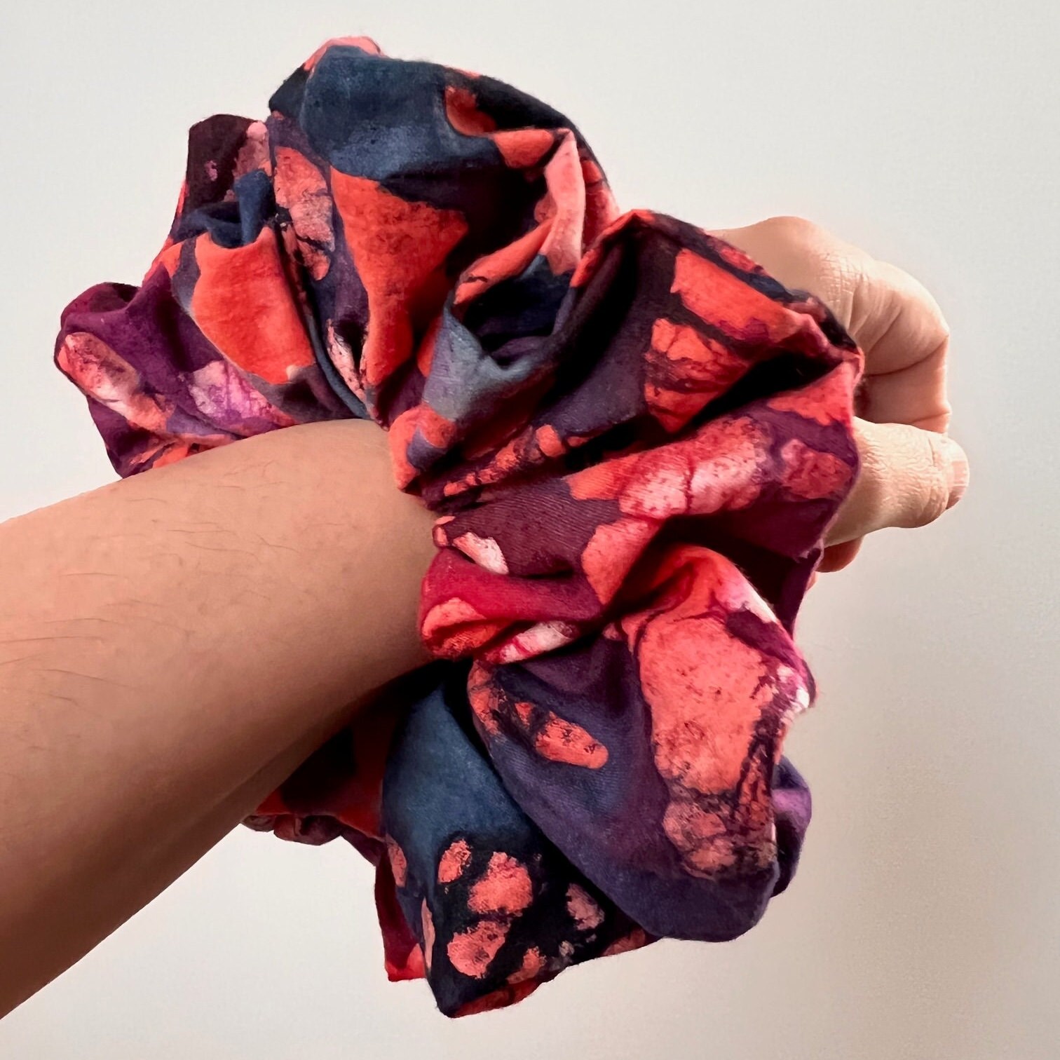 XL Red Batik Scrunchie | Jumbo | Giant Scrunchie | Oversized | Hair Tie ...