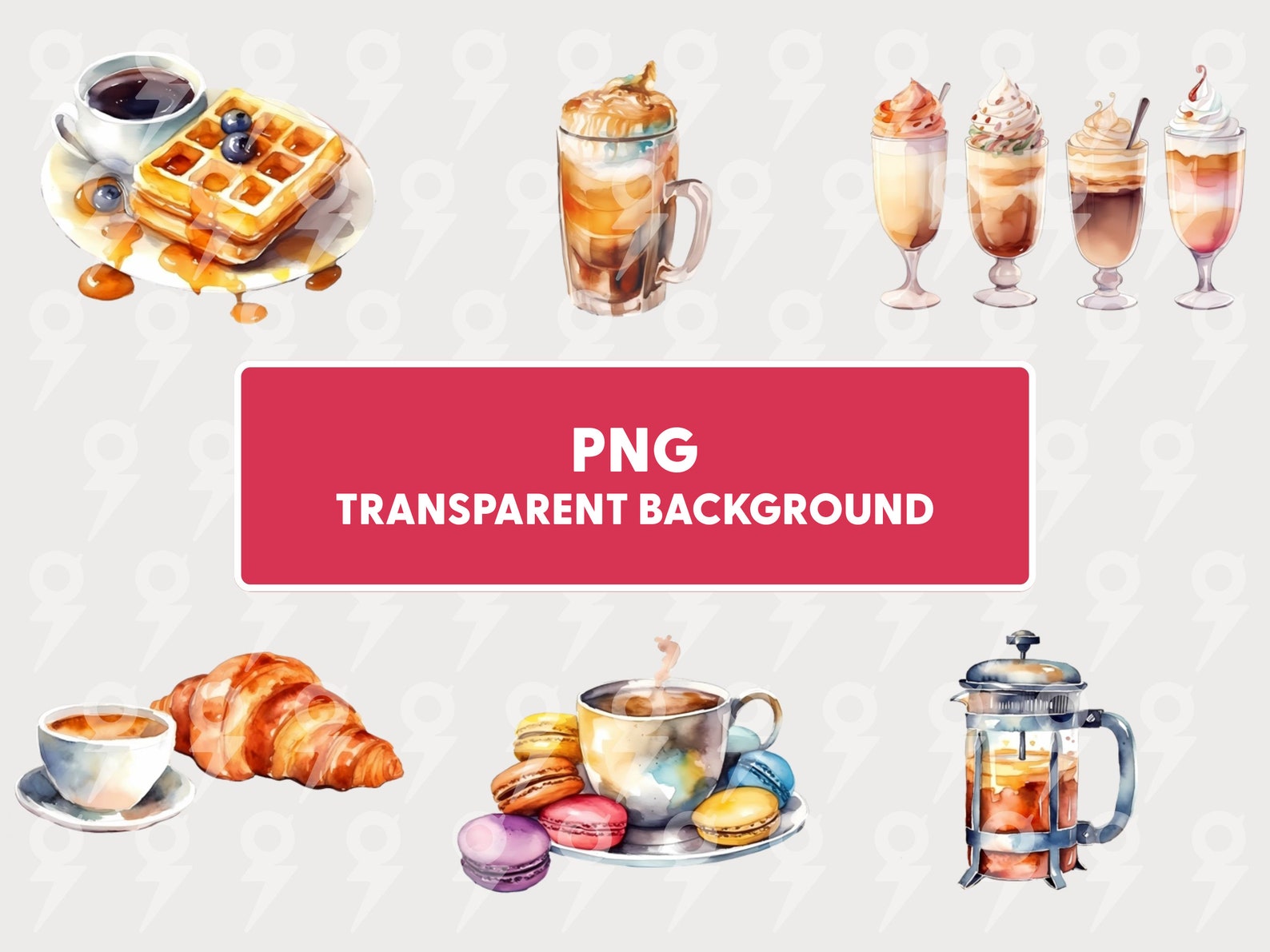 Watercolor Coffee Clipart Coffee Clipart Bundle: Over 25 - Etsy