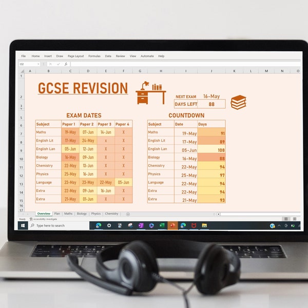 Gcse Revision Timetable - Etsy