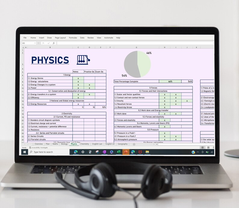 Excel GCSE Revision Planner/timetable With Topic Checklists - Etsy UK