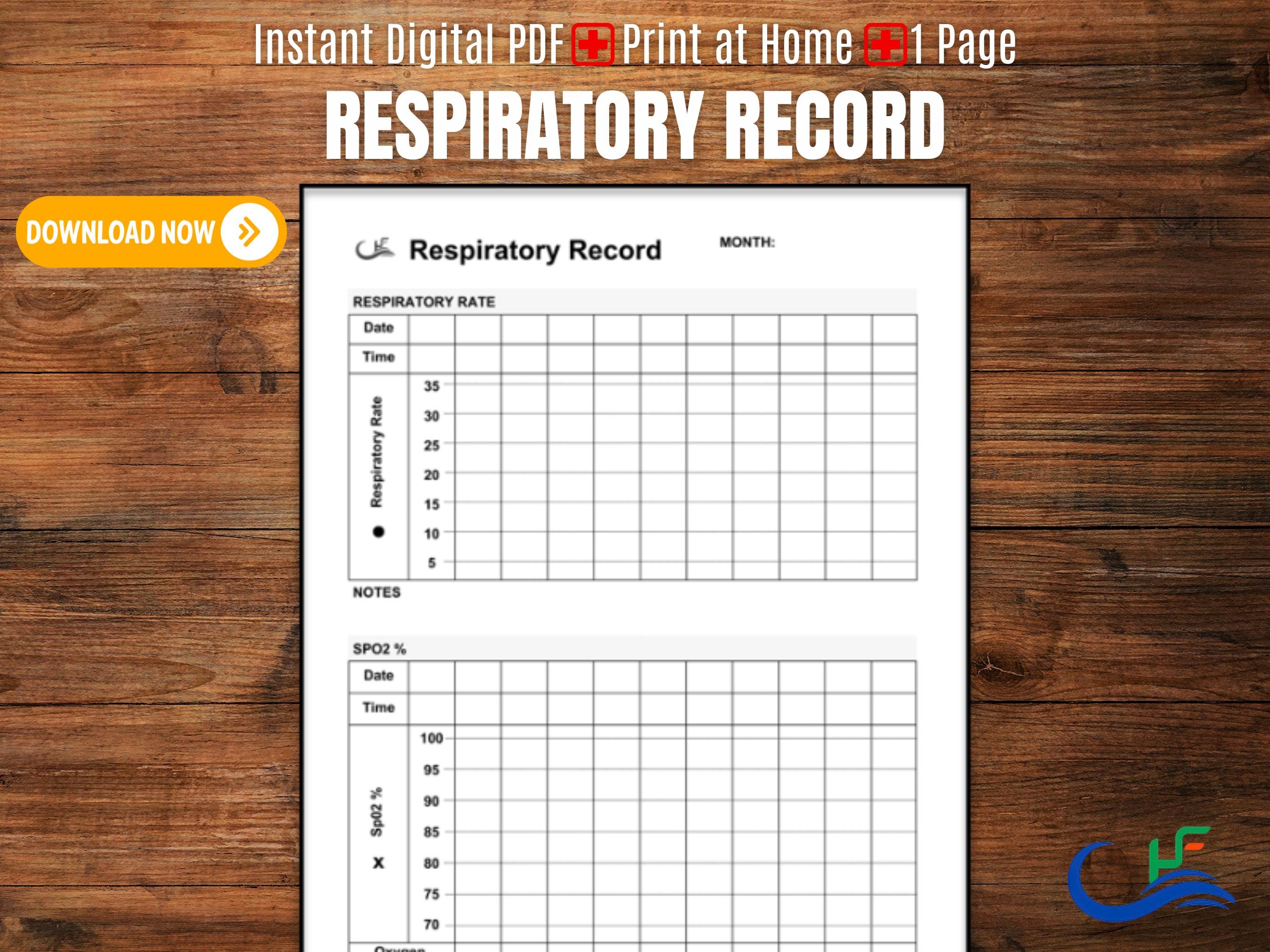 Respiratory Record, Track Your Breathing, SP02%, Oxygen Saturation ...