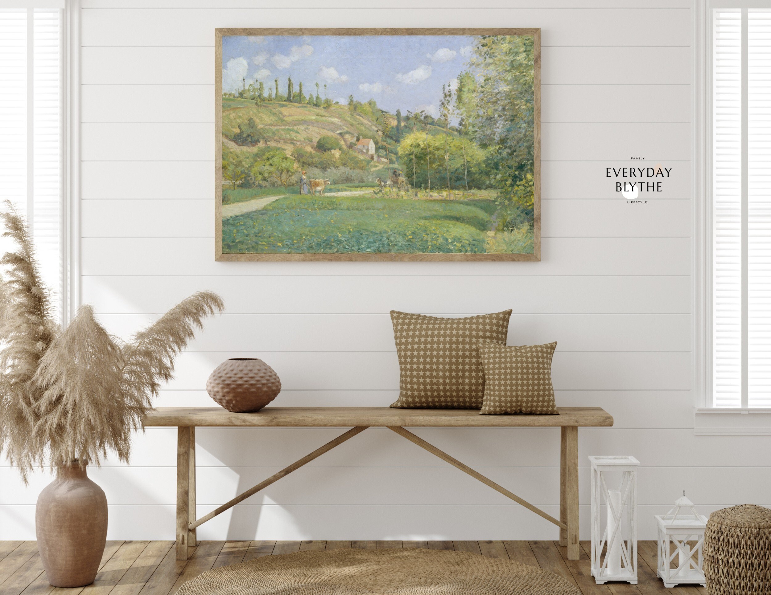 French Countryside Scene 19th-century Impressionist Painting Vintage ...