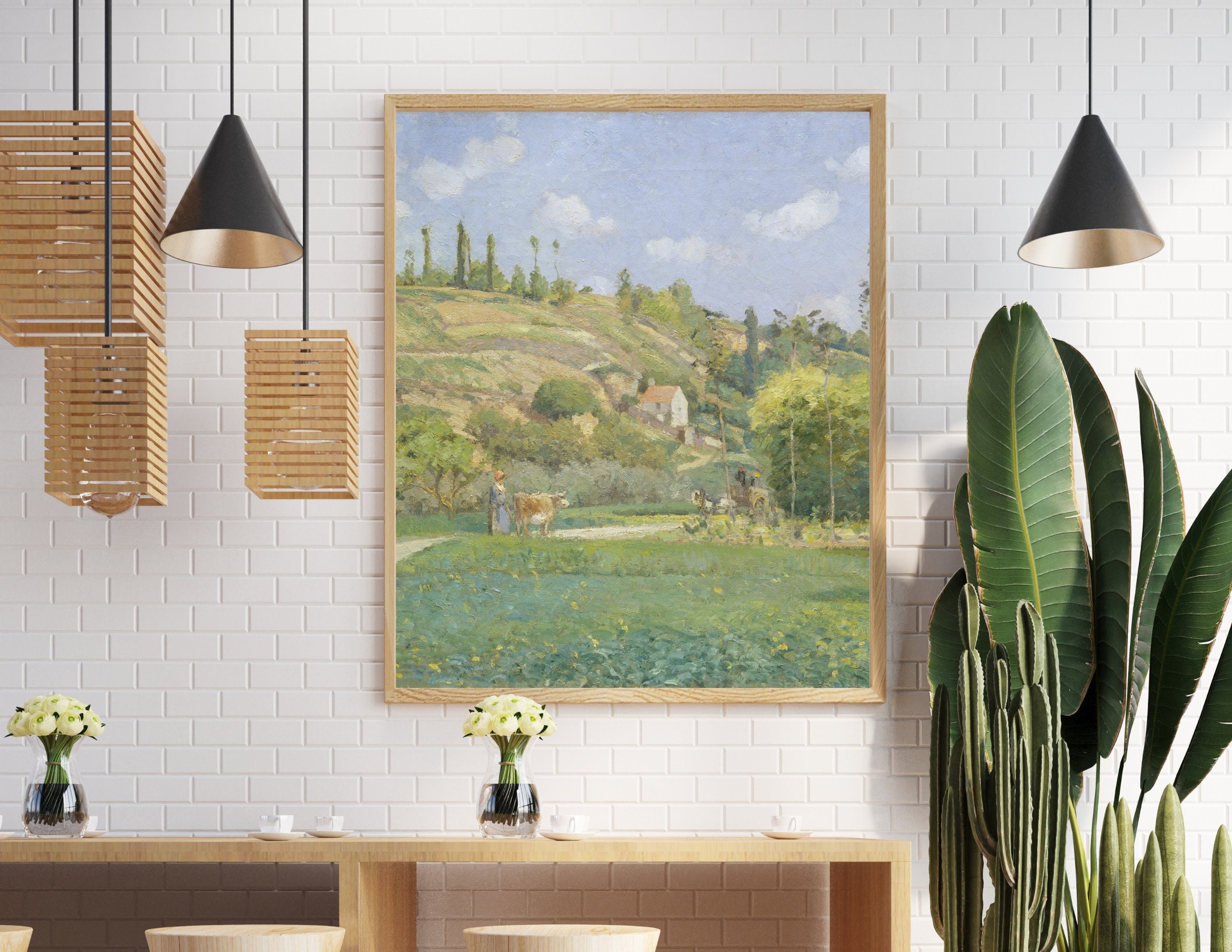 French Countryside Scene 19th-century Impressionist Painting Vintage ...