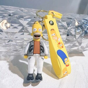 Nostalgia Simpsons Cartoon Character Keychain Lanyard Car Accessories ...