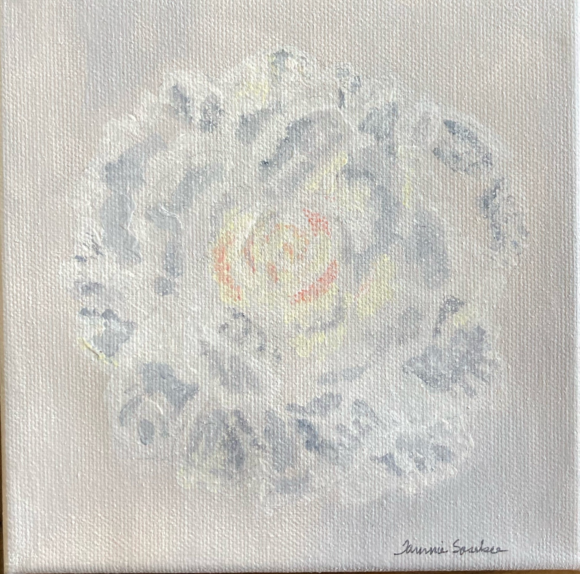 Rose Wash Original 3D 6x6x2 Acrylic Wash Painting on Canvas. Beautiful ...