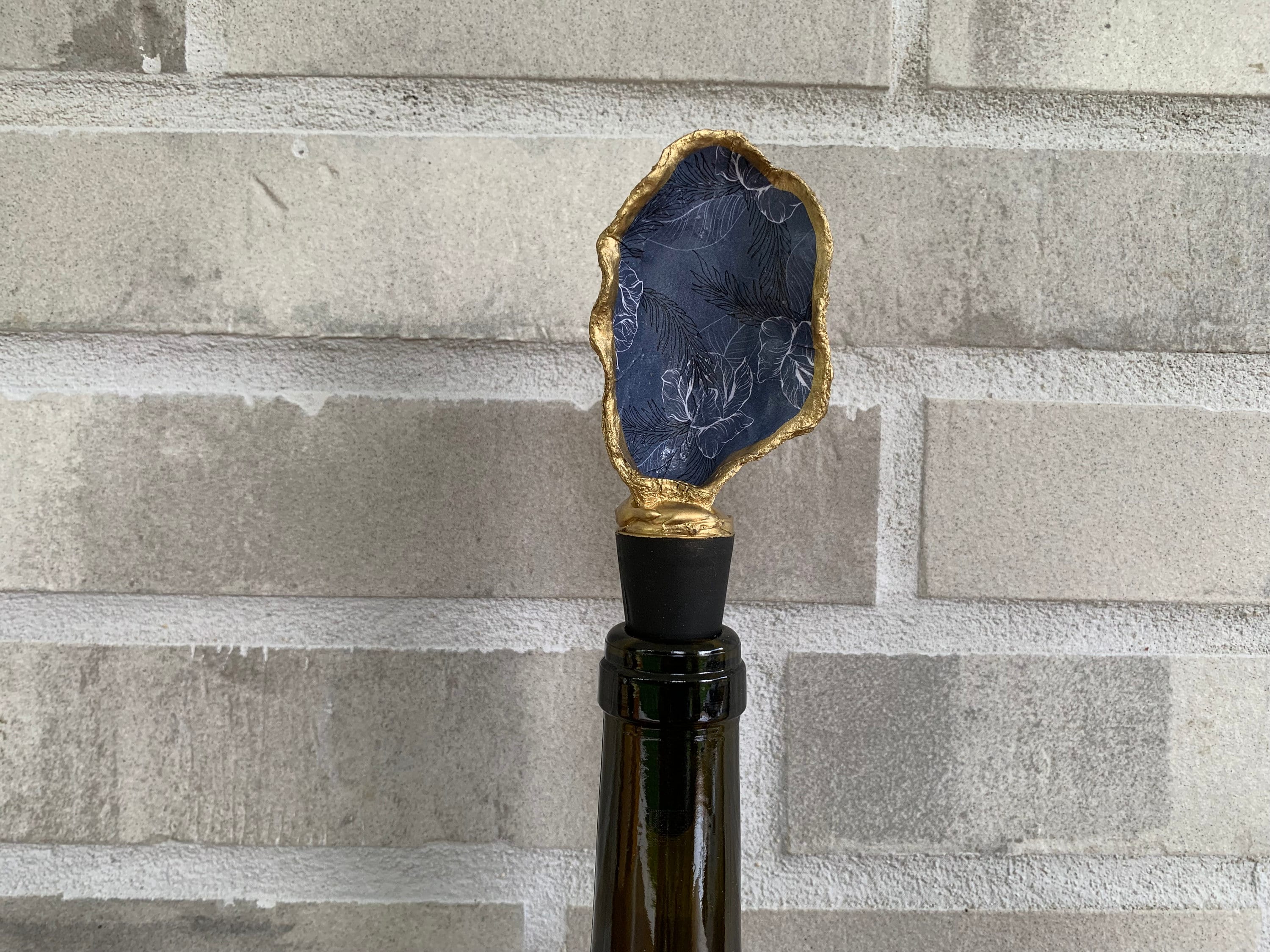 Natural Oyster Shell Bottle Stopper Premium Gold Finish - Etsy