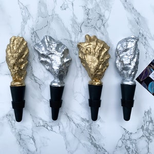 Natural Oyster Shell Bottle Stopper, Premium Gold and Silver Finish ...