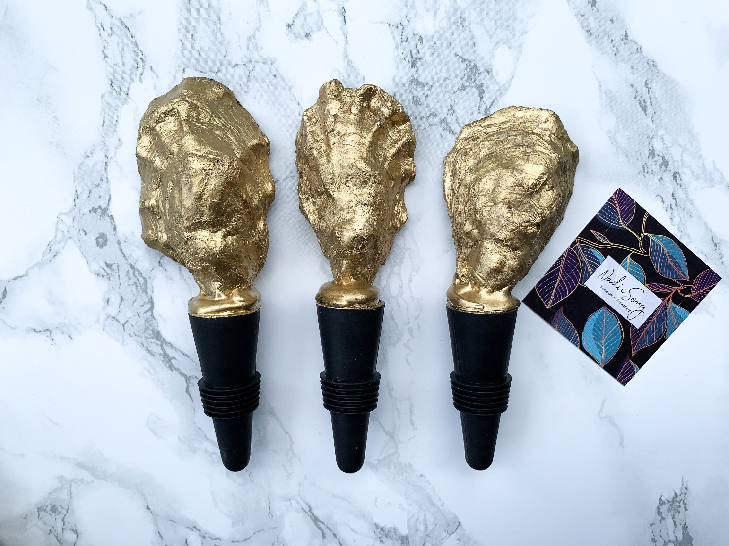 Natural Oyster Shell Bottle Stopper Premium Gold Finish - Etsy