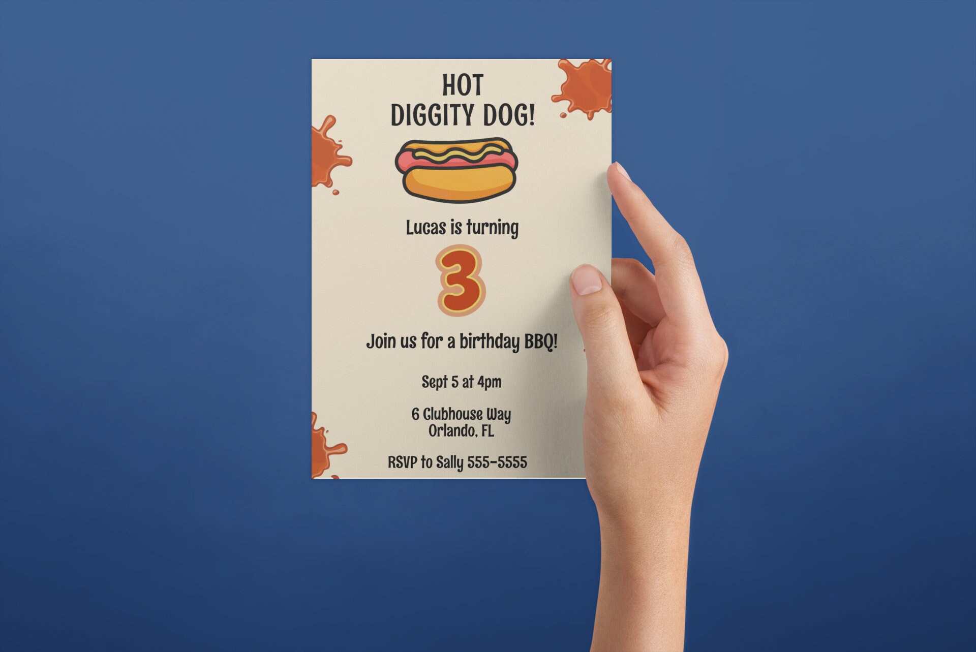 Hot Dog Themed Children's Digital Birthday Invitation - Etsy