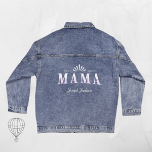 Custom Mama Denim Jacket, Personalized Mama Jacket, Mothers Day Denim ...