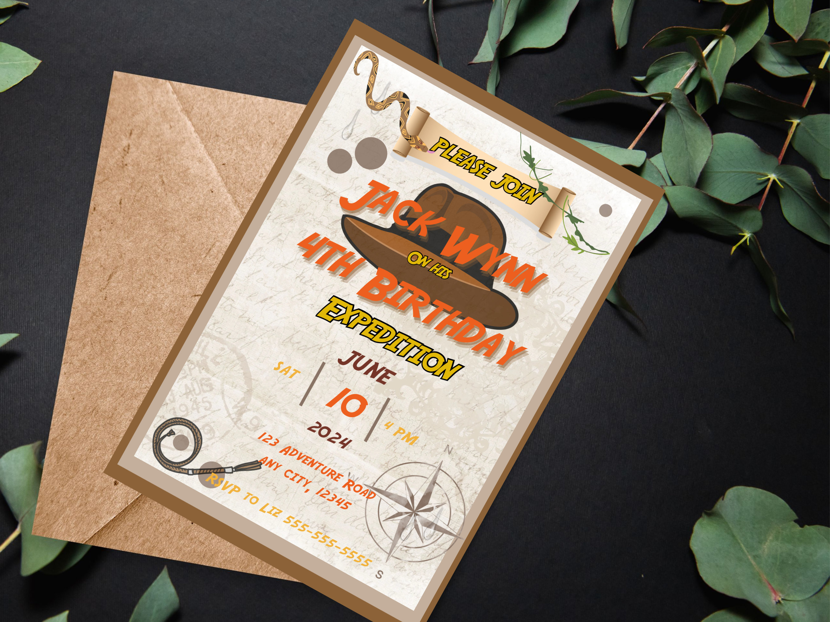 Indiana Jones Birthday Invitation Adventure Invitation - Etsy