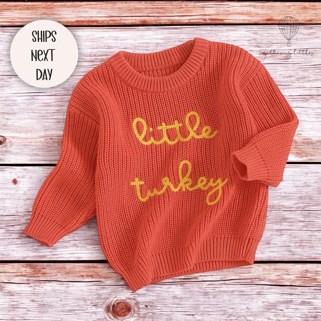 Embroidered Little Turkey Baby Thanksgiving Outfit, Funny Thanksgiving ...