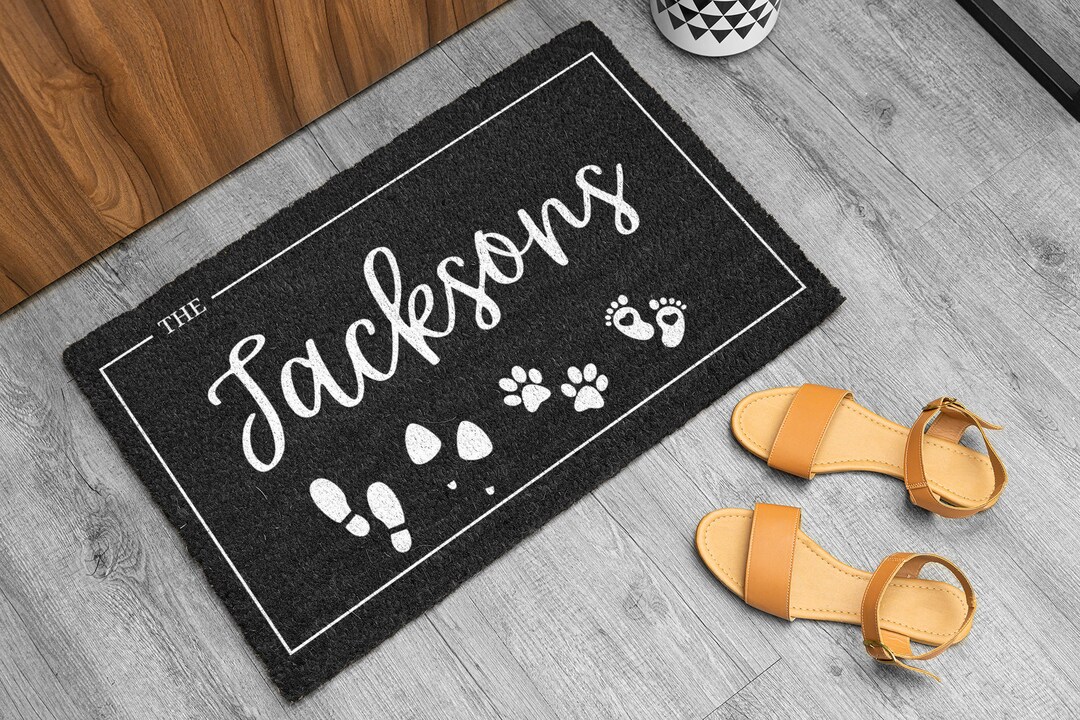New Home Welcome Mat, Custom Door Mat, Last Name Doormat, Custom ...