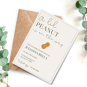 Little Peanut Baby Shower, Minimalist Baby Shower Invitation, Chic Baby ...