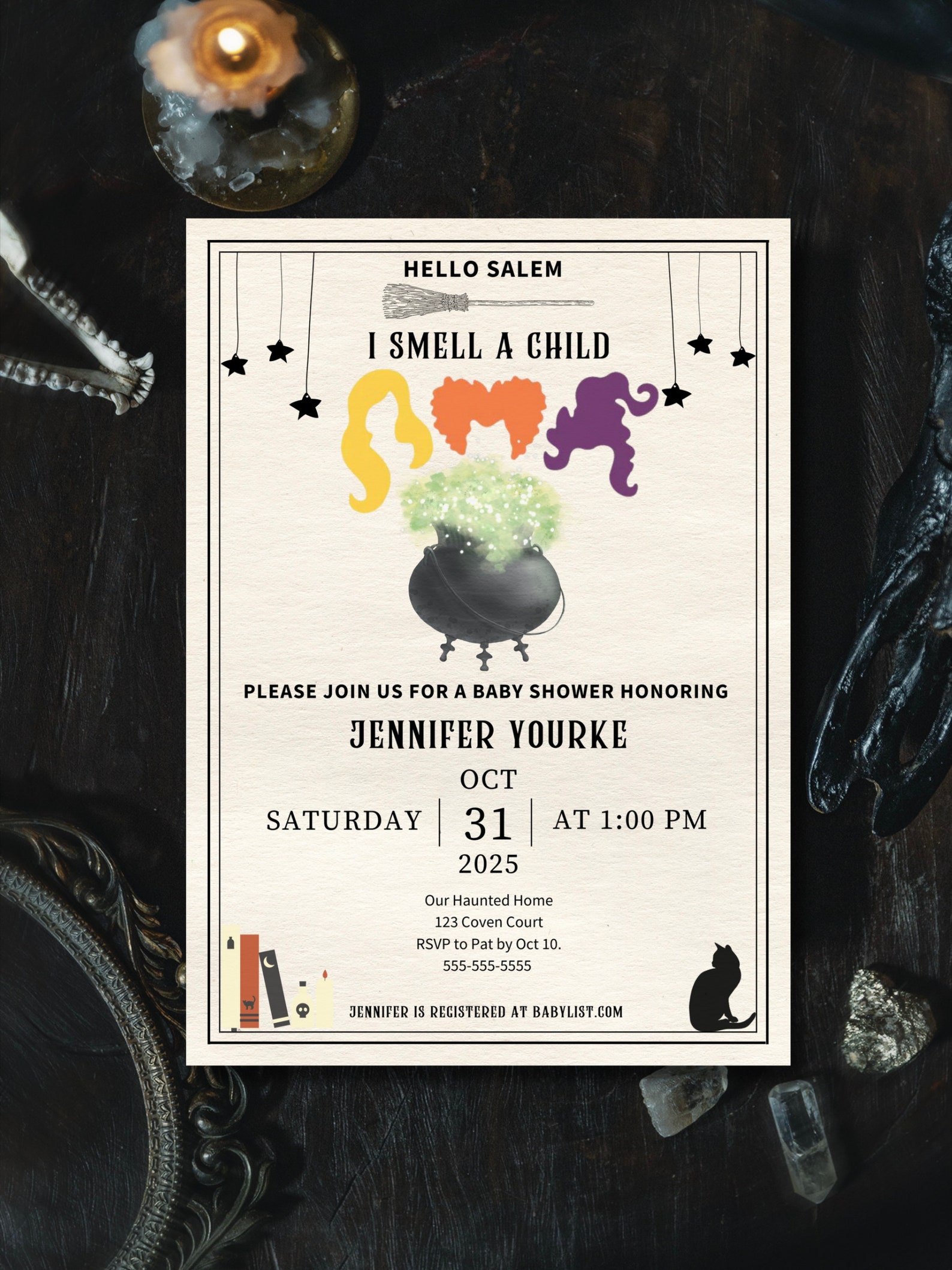Hocus Pocus Baby Shower, Halloween Baby Shower Invitation, Fall Baby ...