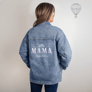 Custom Mama Denim Jacket, Personalized Mama Jacket, Mothers Day Denim ...