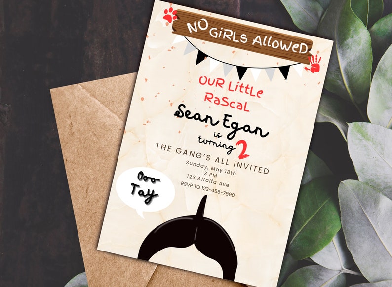 The Little Rascals Birthday Invitation Little Rascal - Etsy