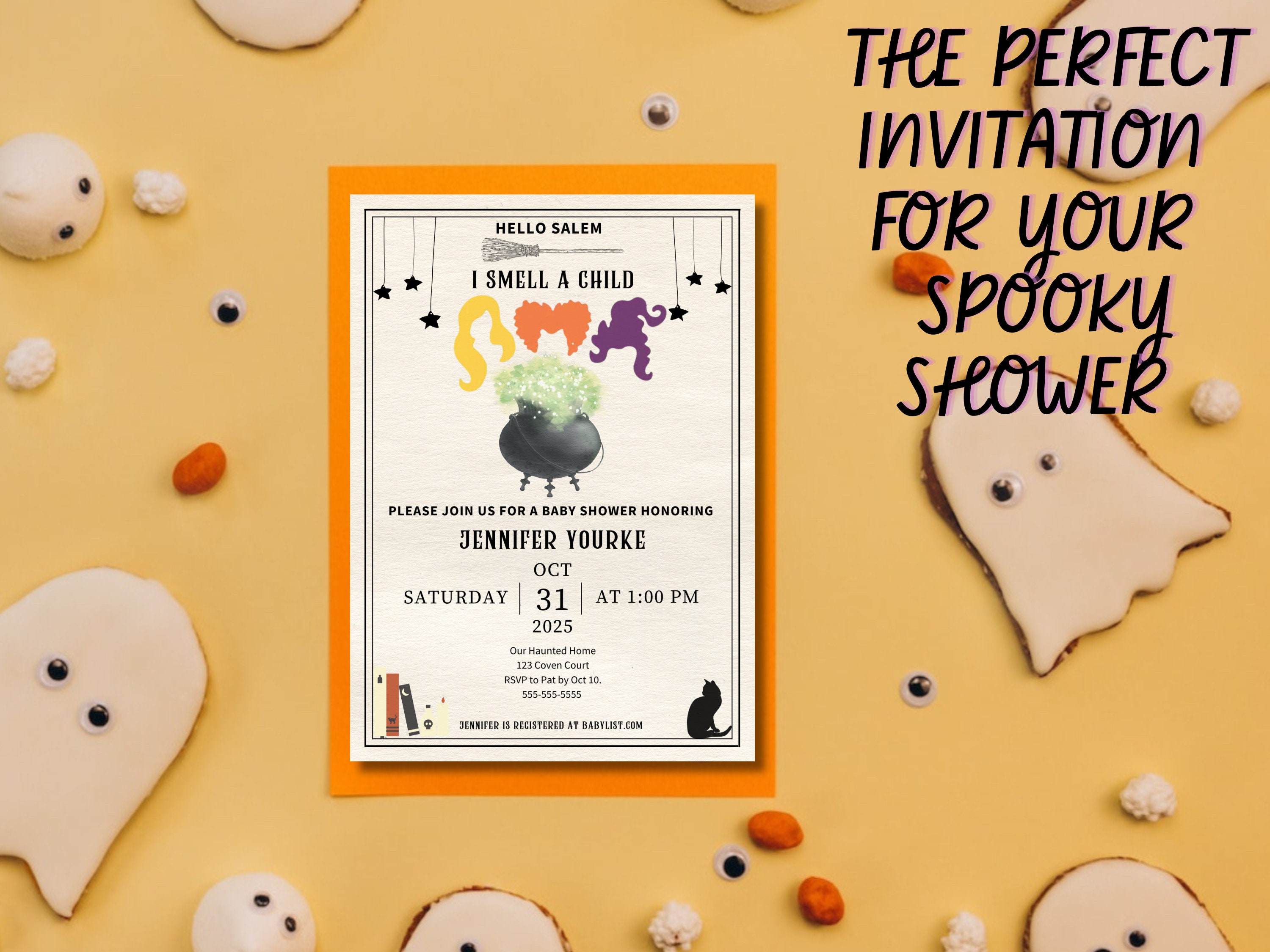 Hocus Pocus Baby Shower, Halloween Baby Shower Invitation, Fall Baby ...