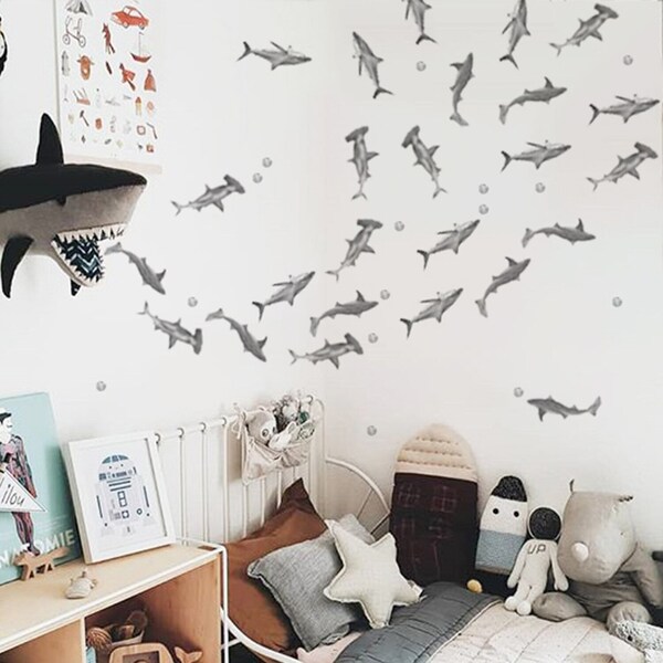 Shark Wall Decals - Etsy