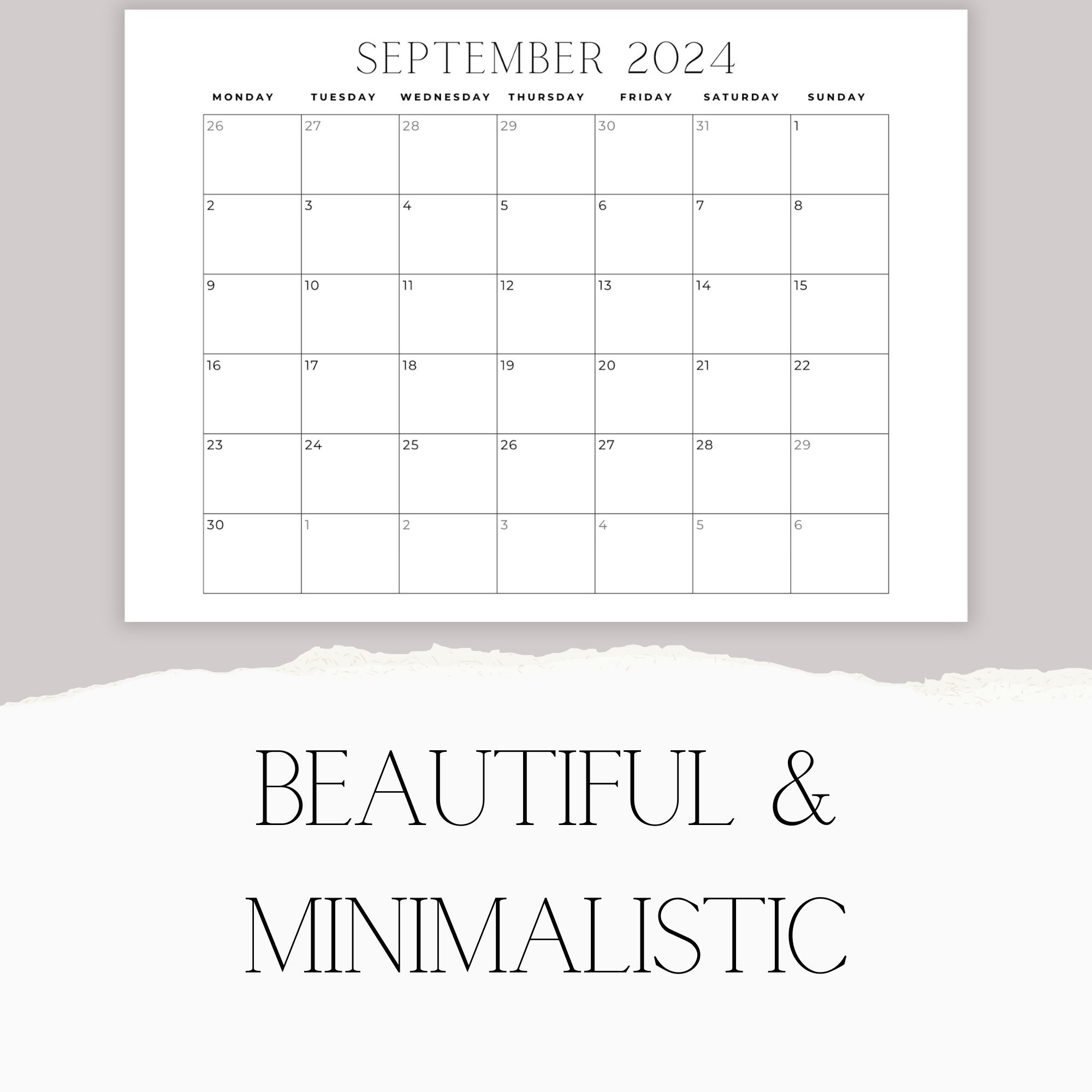 2024 Wall Calendar 2024 Monthly Planner Landscape Minimalist Monthly ...