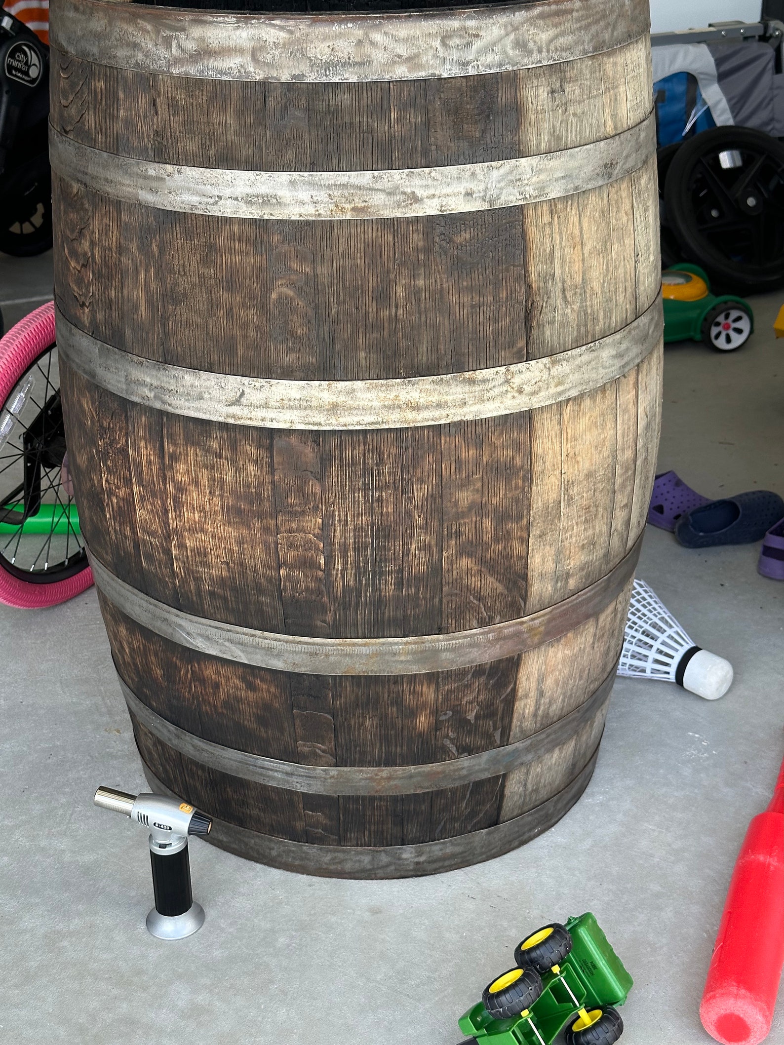 Motorized Bourbon Barrel Liquor Cabinet patent Pending With Remote and ...