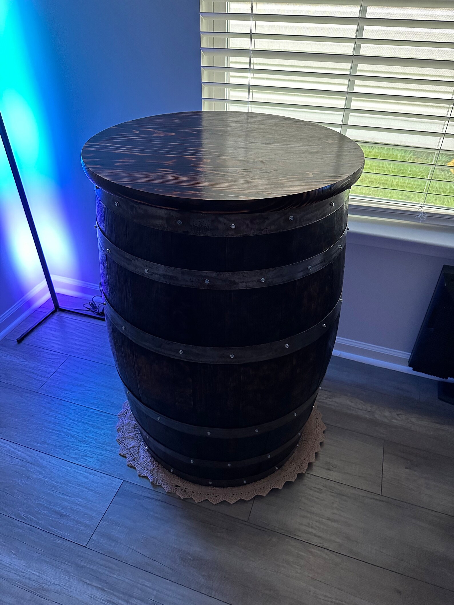Motorized Bourbon Barrel Liquor Cabinet patent Pending With Remote and ...