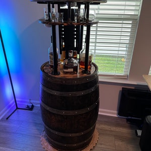 Motorized Bourbon Barrel Liquor Cabinet patent Pending With Remote and ...