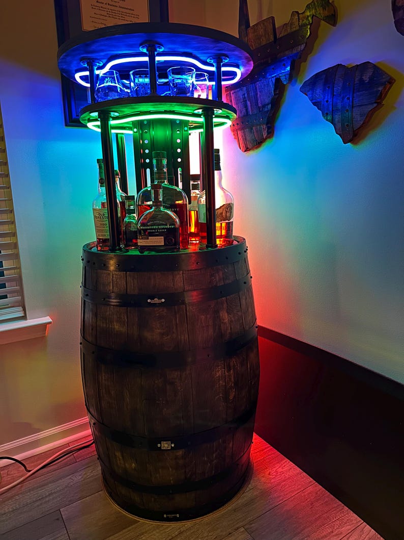 Motorized Bourbon Barrel Liquor Cabinet (patent Pending) With Remote ...