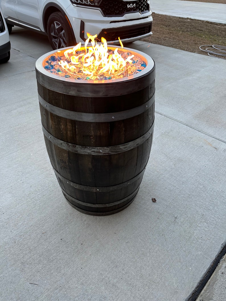 Rustic Bourbon Barrel Fire Pit - Propane or Natural Gas (BTO) - Etsy